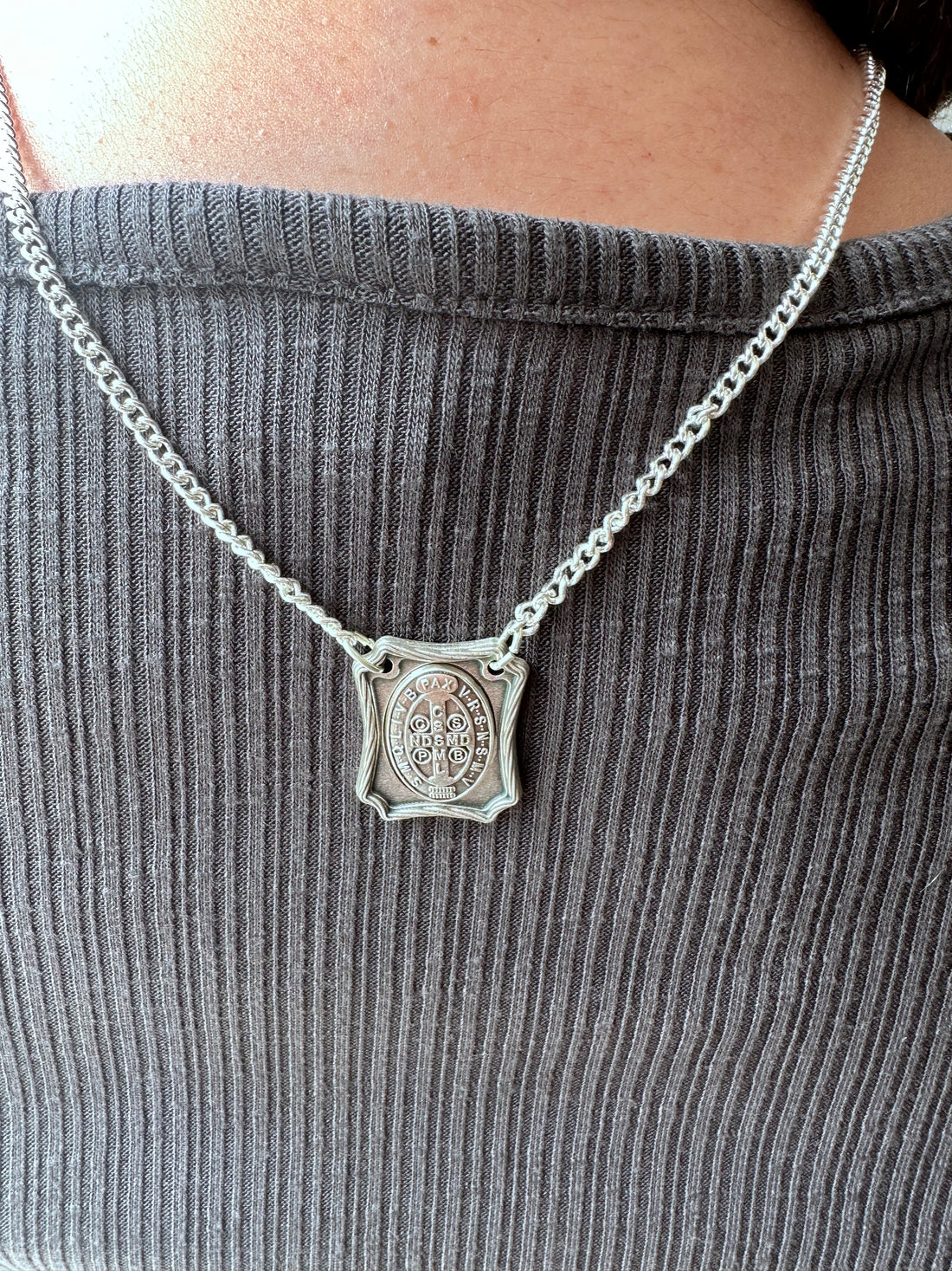 St Benedict Scapular Metal – San Benedetto Collections LLC.